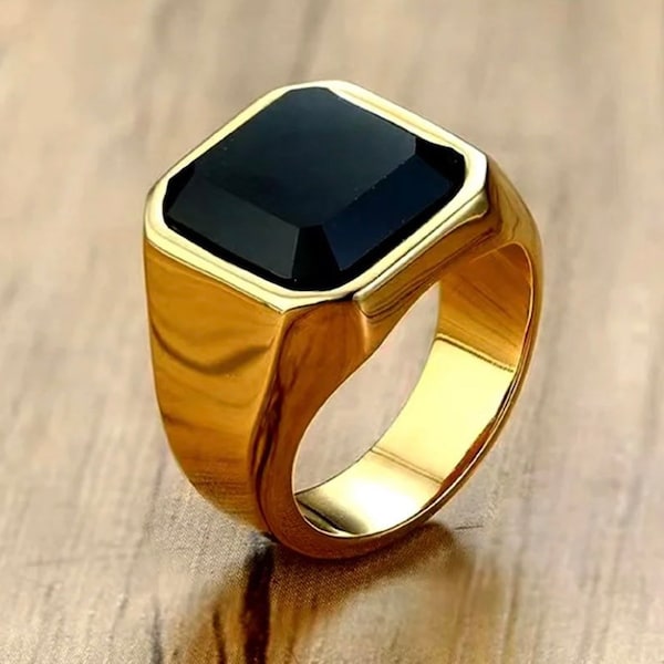 Square Stone Ring - Etsy