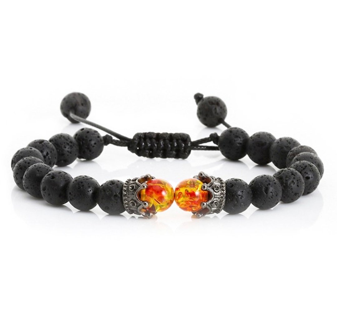 Black Lava Stone Bead Bracelet Bracelet With Beads Lava Bracelet ...
