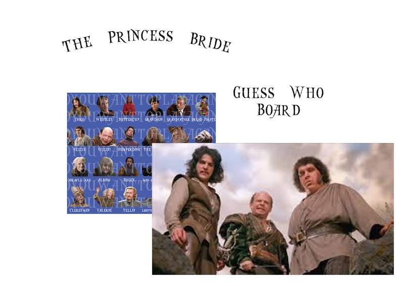 Guess Who? the Princess Bride PRINTABLE - Etsy