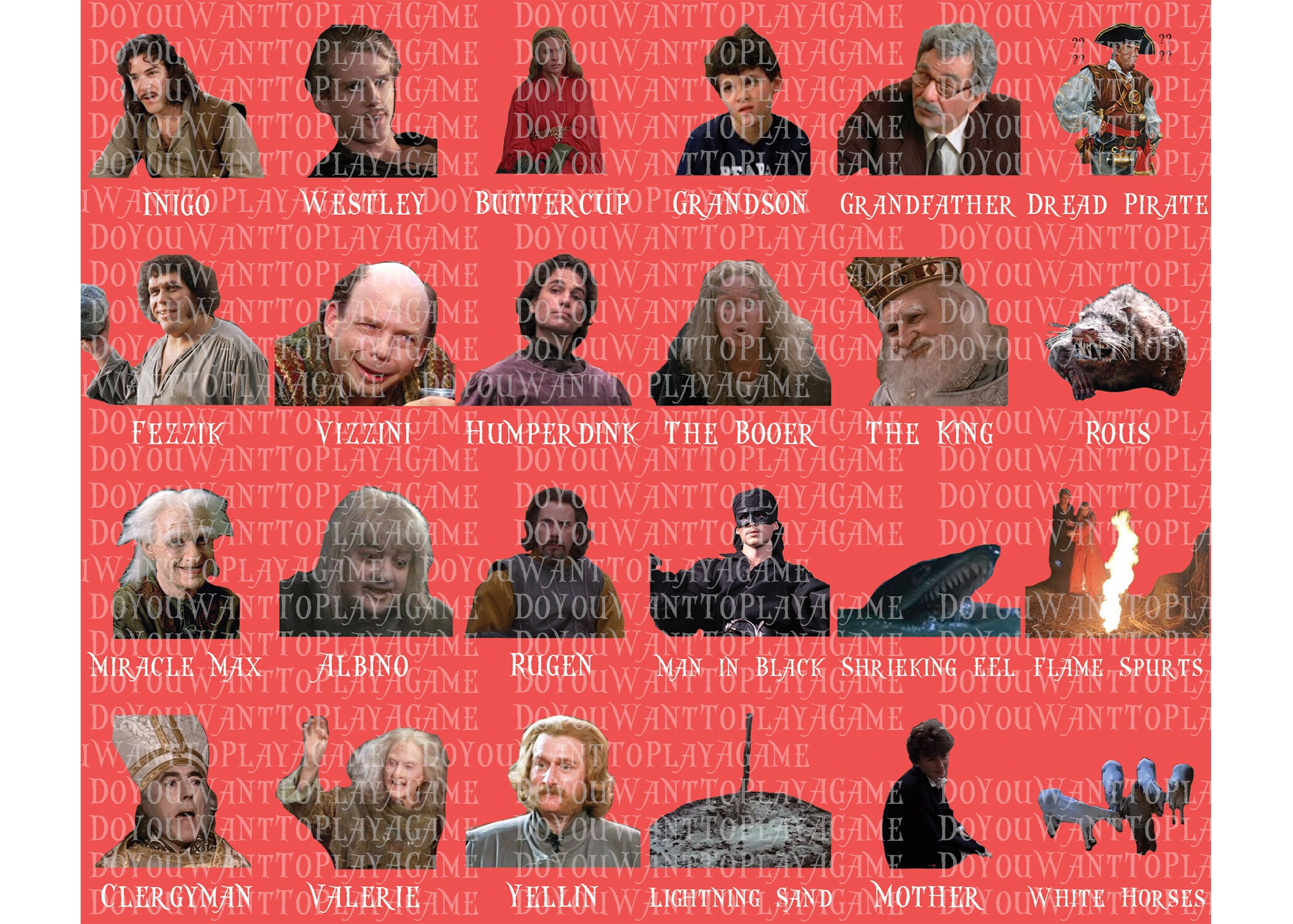 Guess Who? the Princess Bride PRINTABLE - Etsy