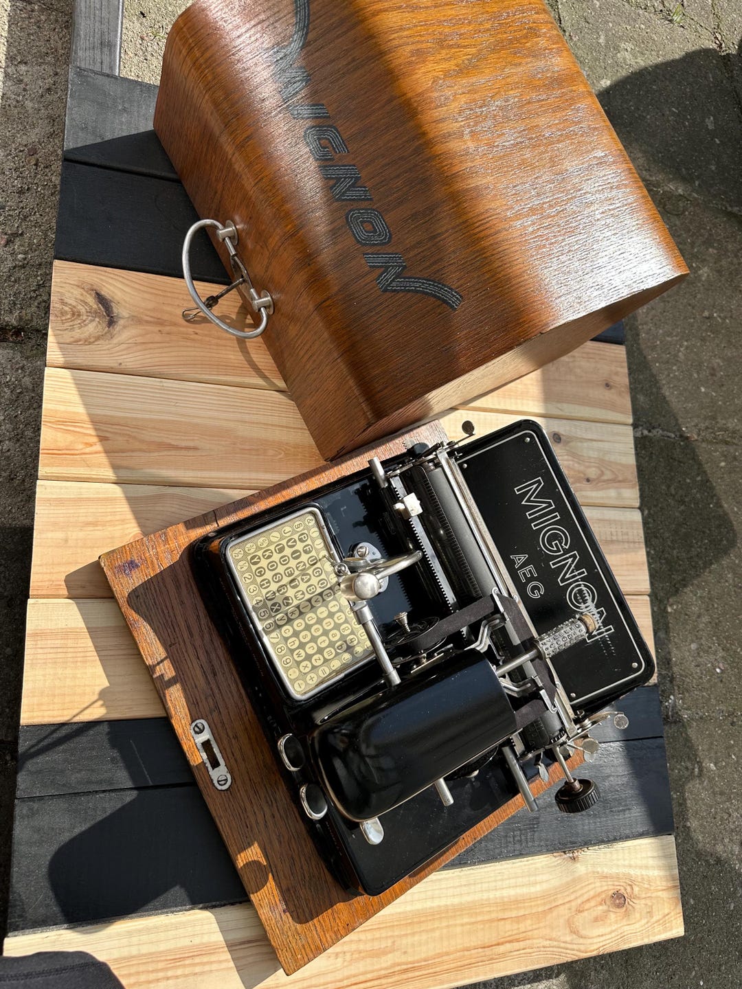 COLLECTIBLE Typewriter MIGNON AEG From 1930 Antik Germany Renovated ...