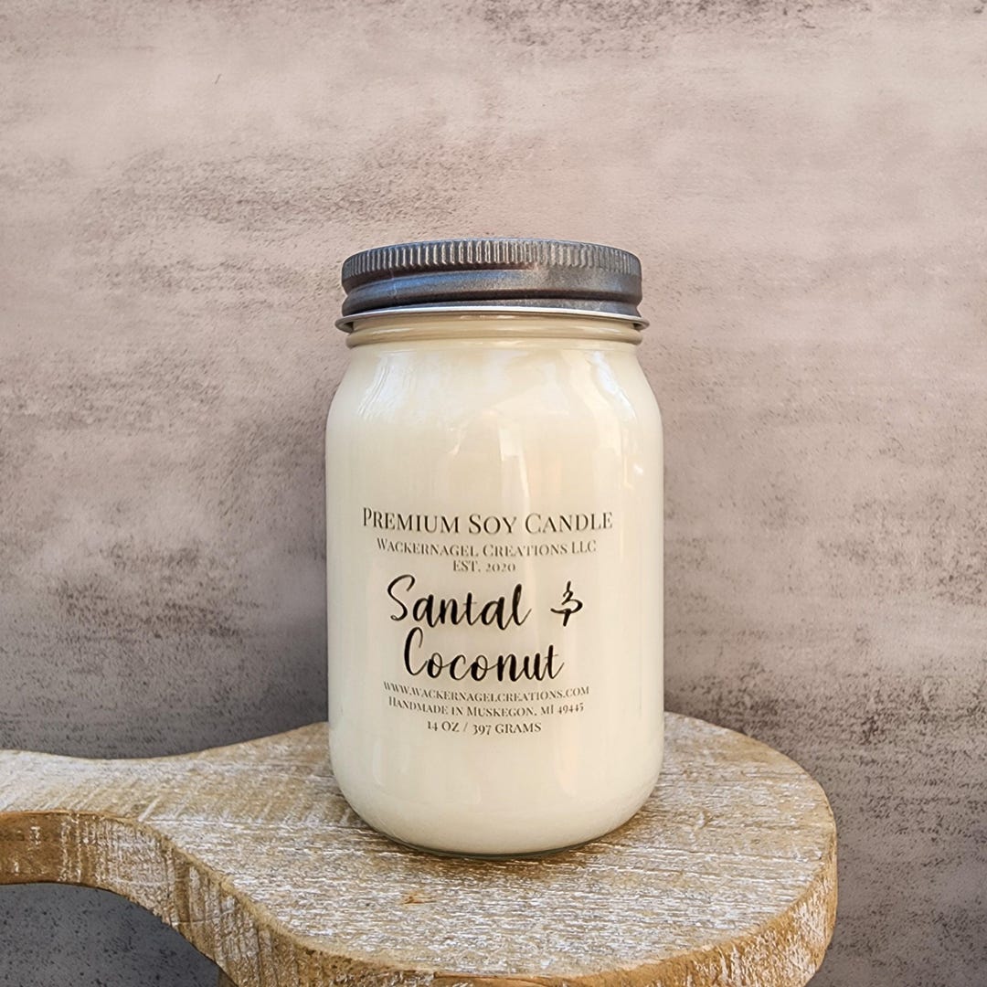 Santal & Coconut Hand-poured Soy Candles | Clean-burning, Long-lasting ...