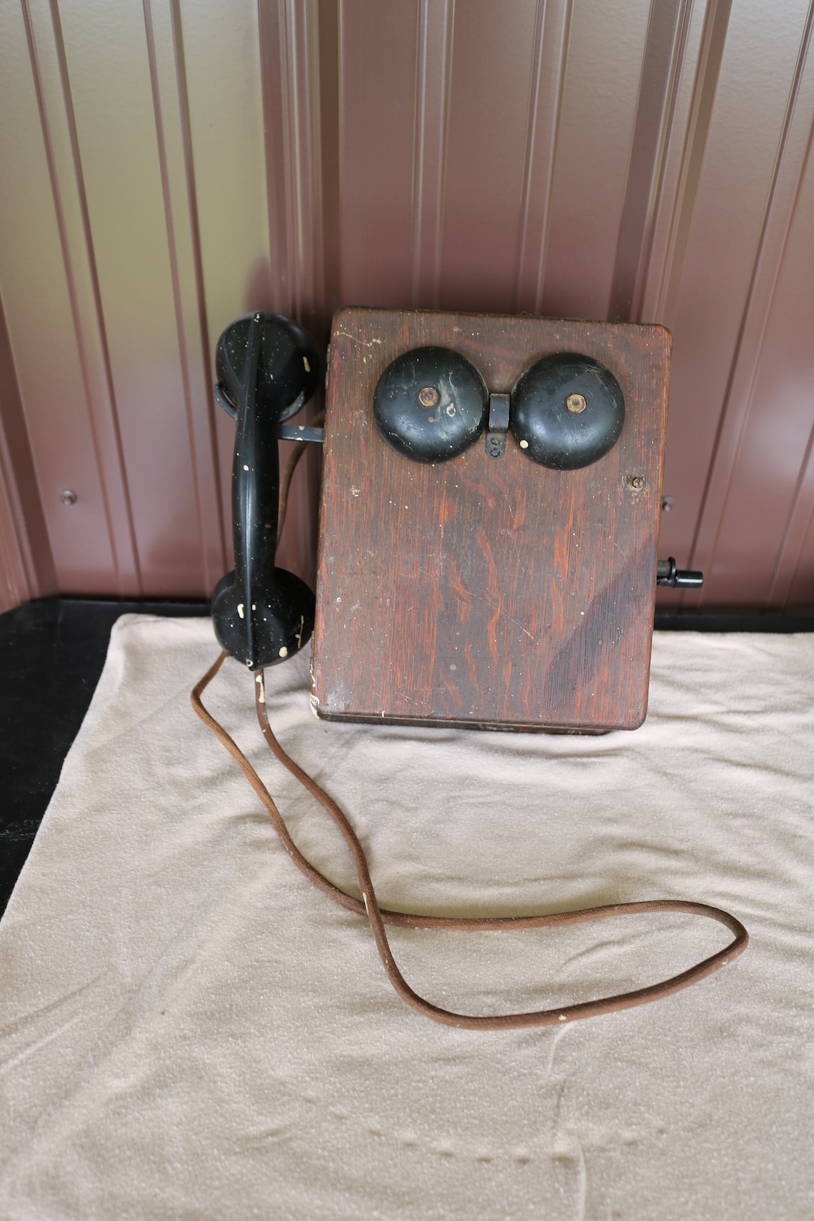 Vintage Antique Oak Wall Telephone - Etsy