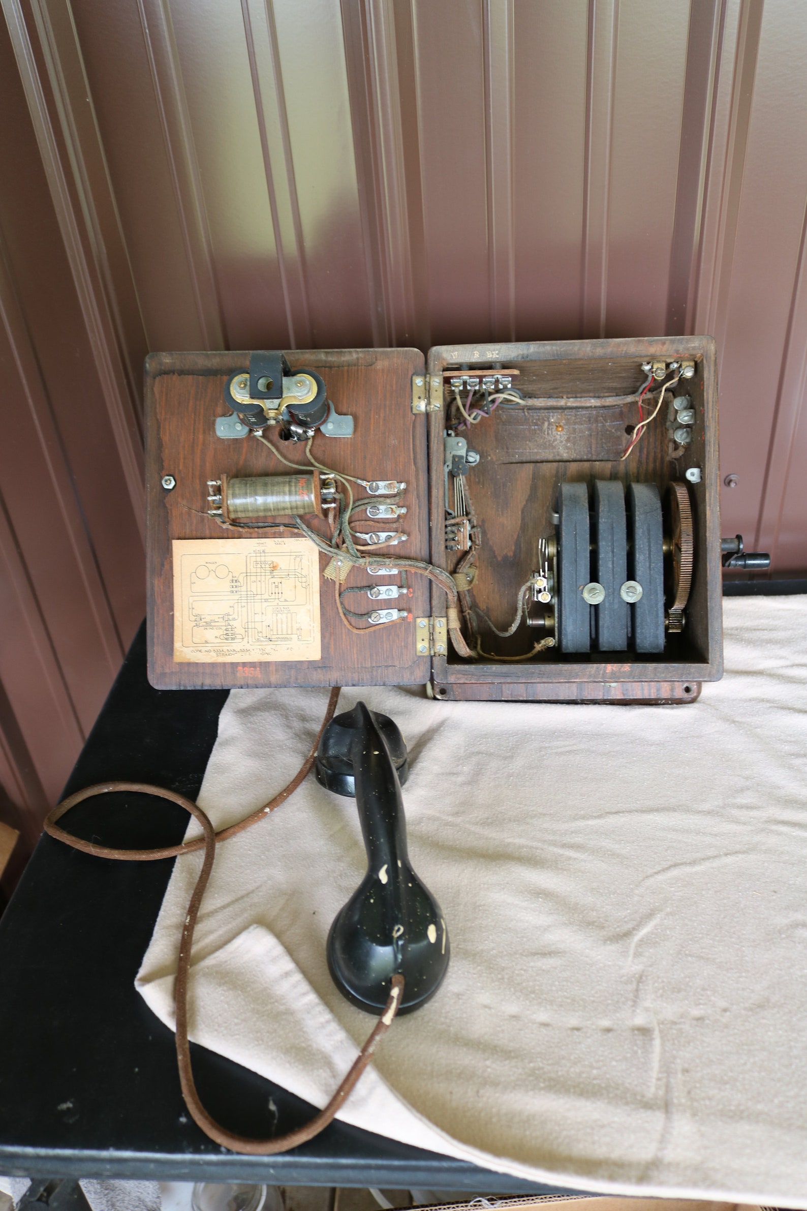 Vintage Antique Oak Wall Telephone - Etsy