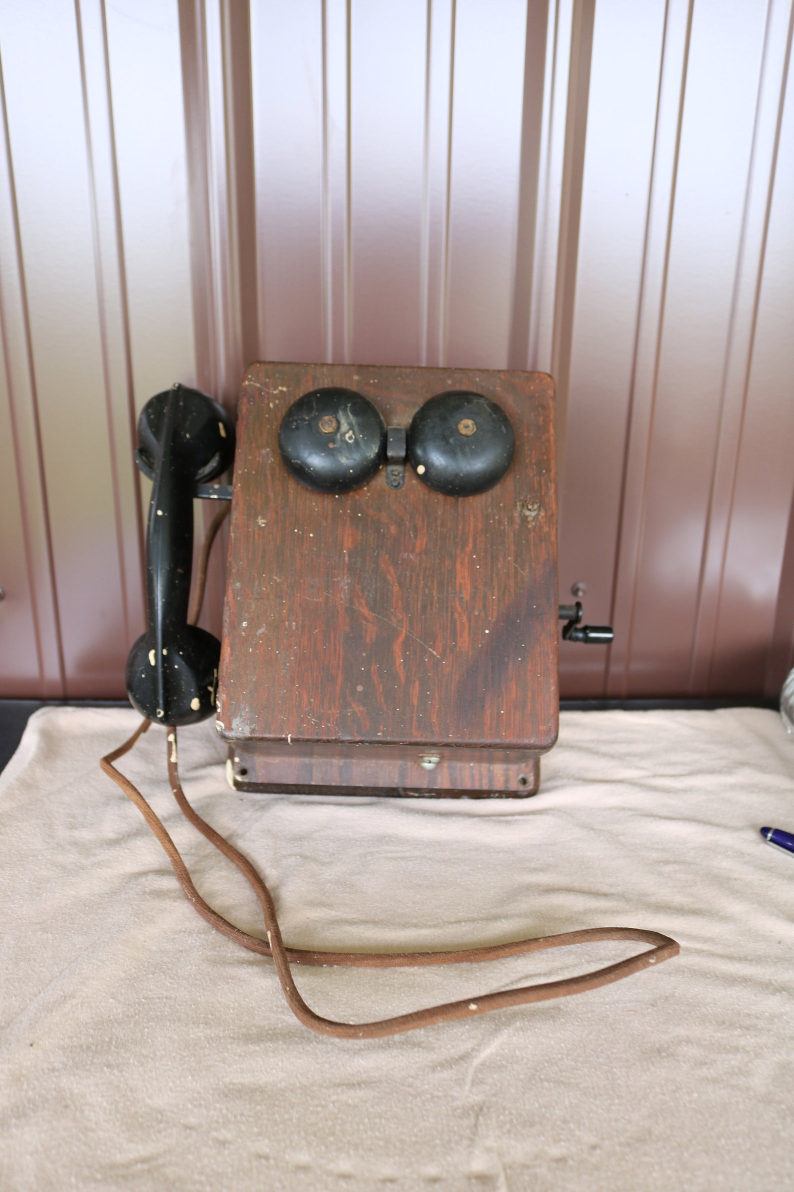 Vintage Antique Oak Wall Telephone - Etsy
