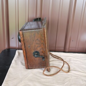 Vintage Antique Oak Wall Telephone - Etsy