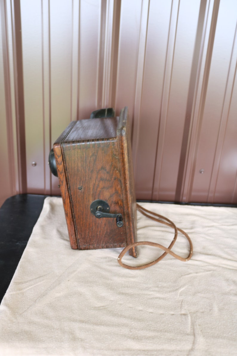 Vintage Antique Oak Wall Telephone - Etsy