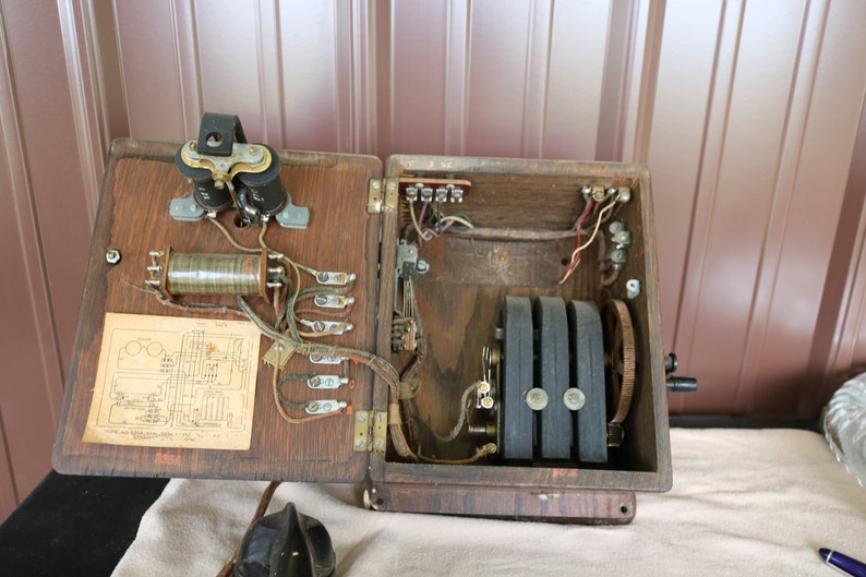 Vintage Antique Oak Wall Telephone - Etsy