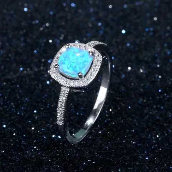 Blue Fire Opal Ring