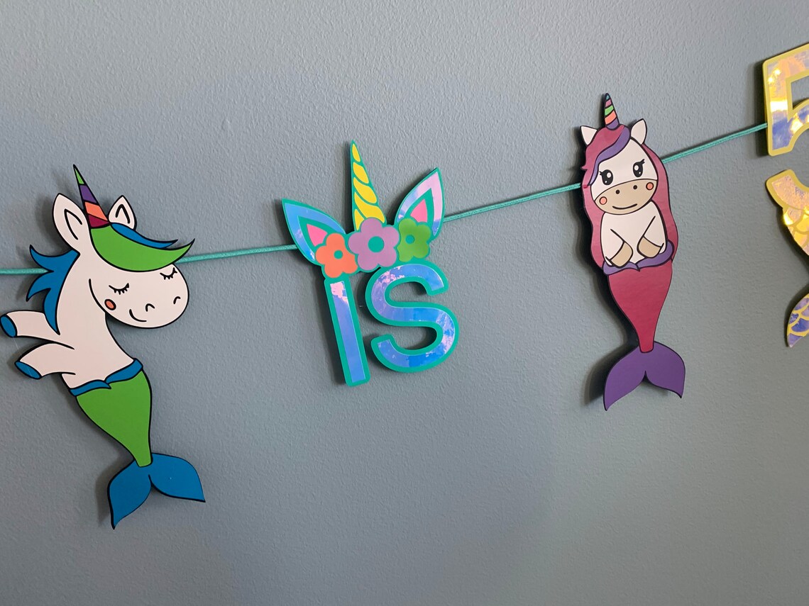Unicorn Mermaid Svg Mermaid Unicorn Svg Party Etsy