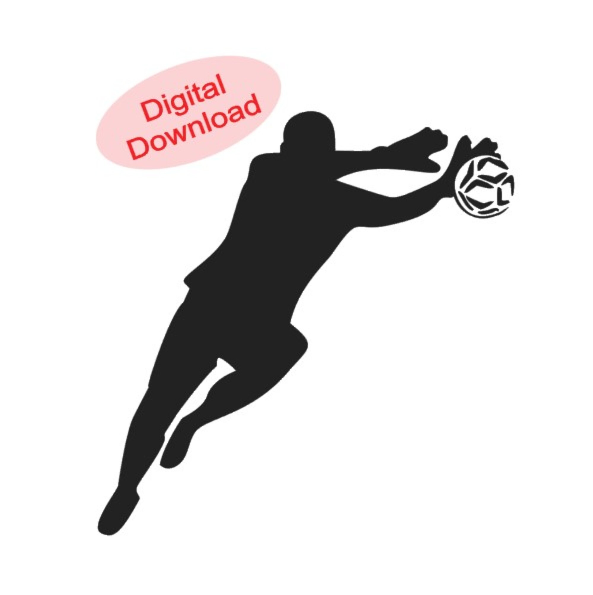 Soccer Goalie Keeper SVG Digital Soccer Diving | Etsy