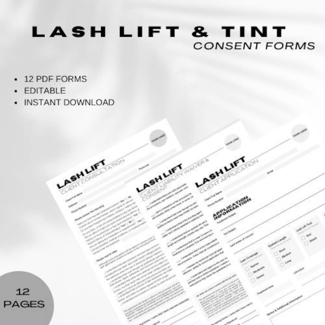Lash Lift & Tint Consult Template Forms 12 PAGES - Etsy