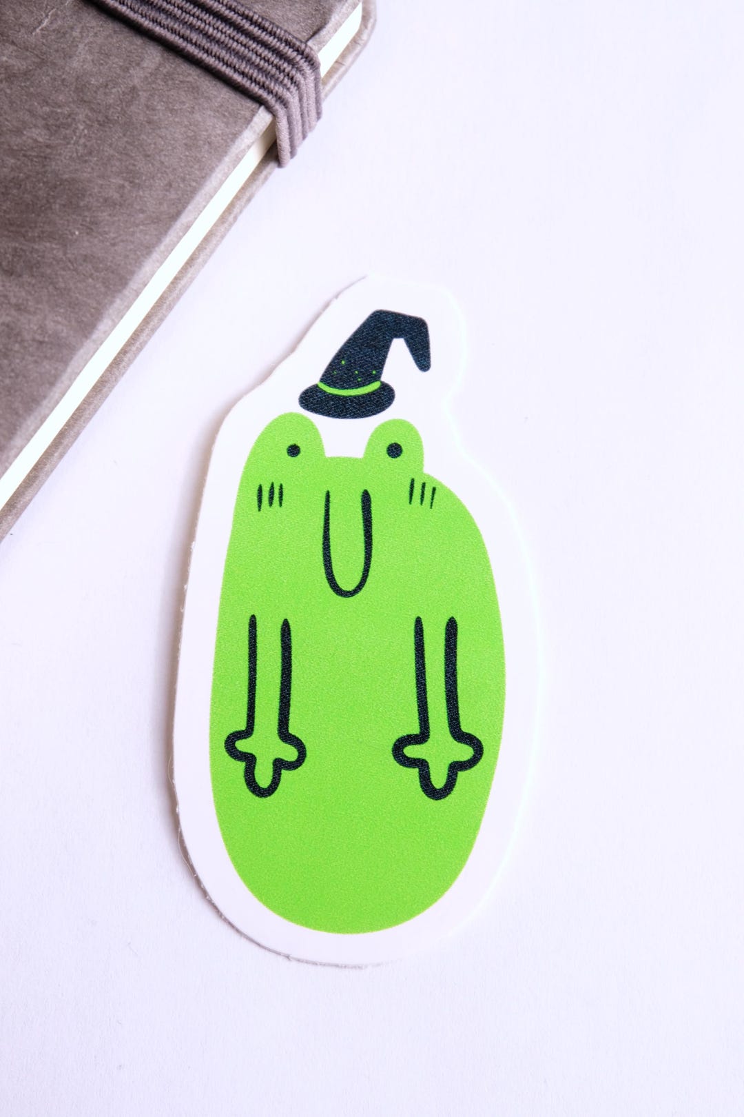 Frog With Witch Hat Sticker, Handmade Halloween Doodle Vinyl, Fun Small ...