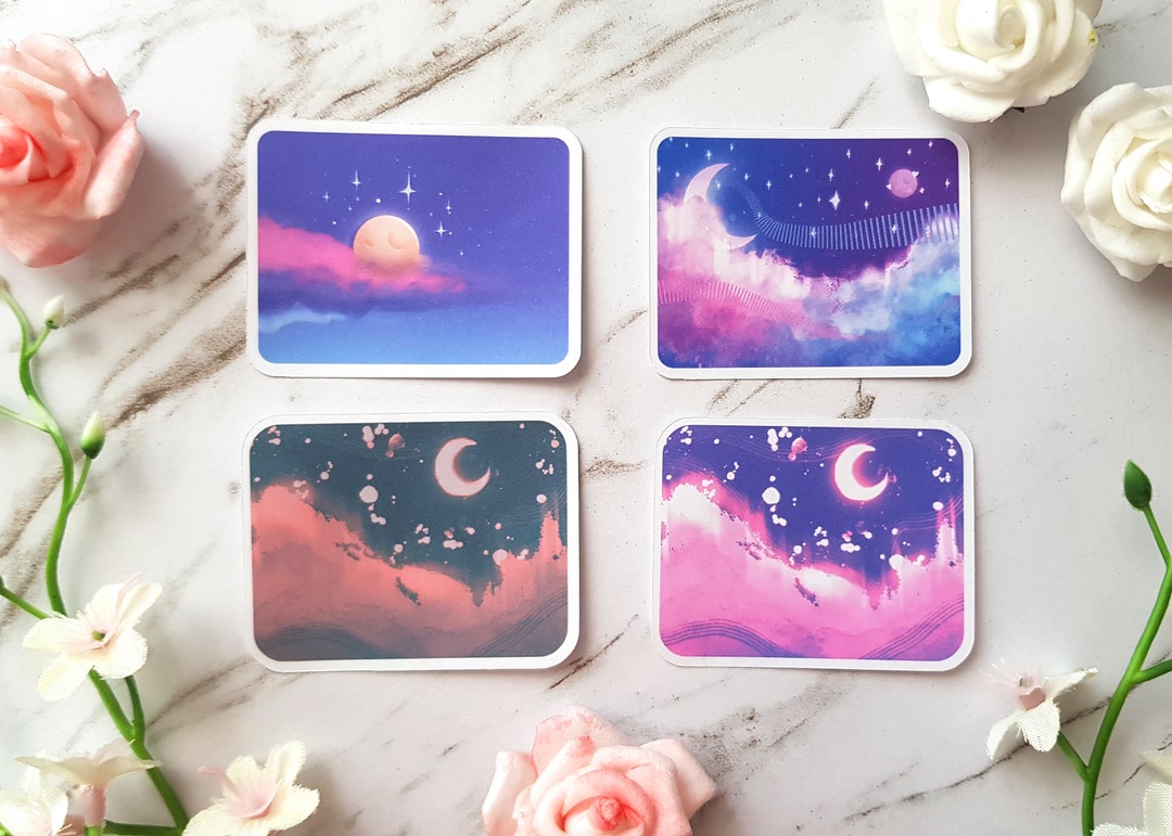 Set of 4 Night Sky Paper Stickers // Decoration // Planner, Bullet ...