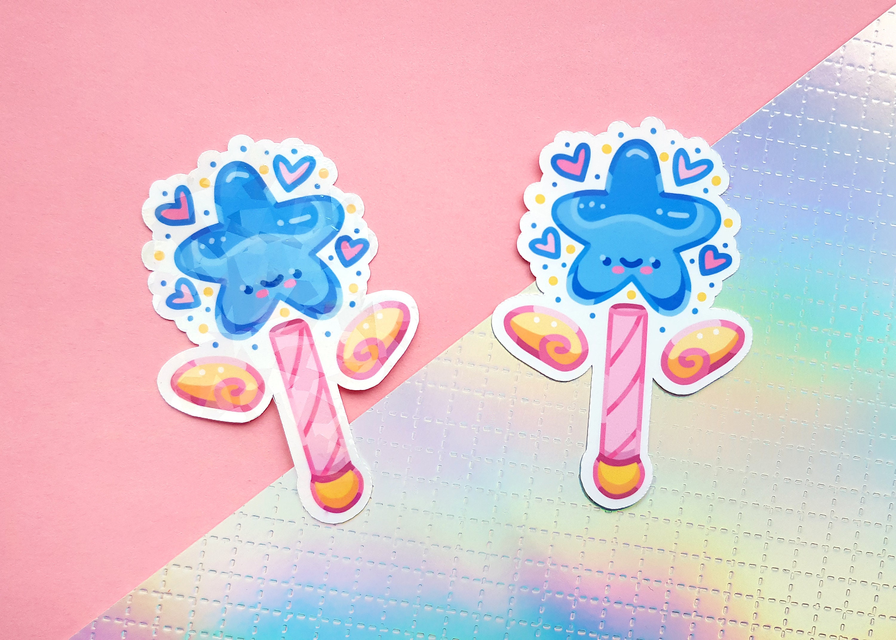Kawaii Magic Wand Vinyl Sticker // Acabado brillante o holográfico ...