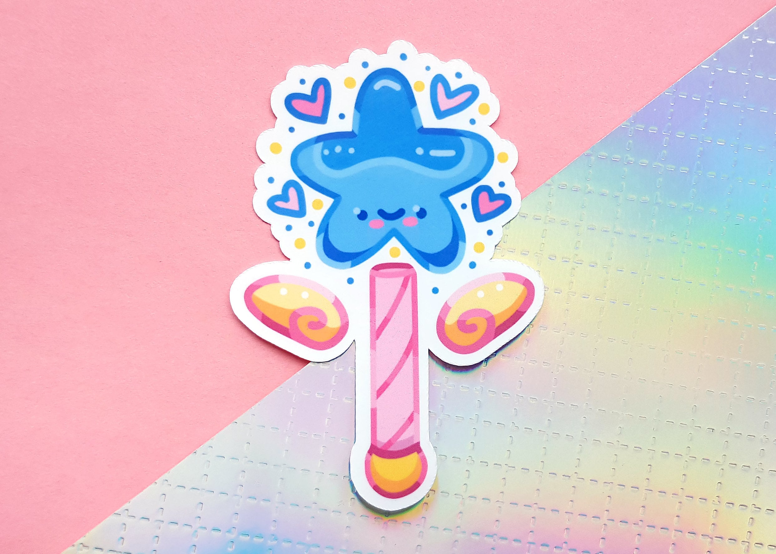 Kawaii Magic Wand Vinyl Sticker // Acabado brillante o holográfico ...