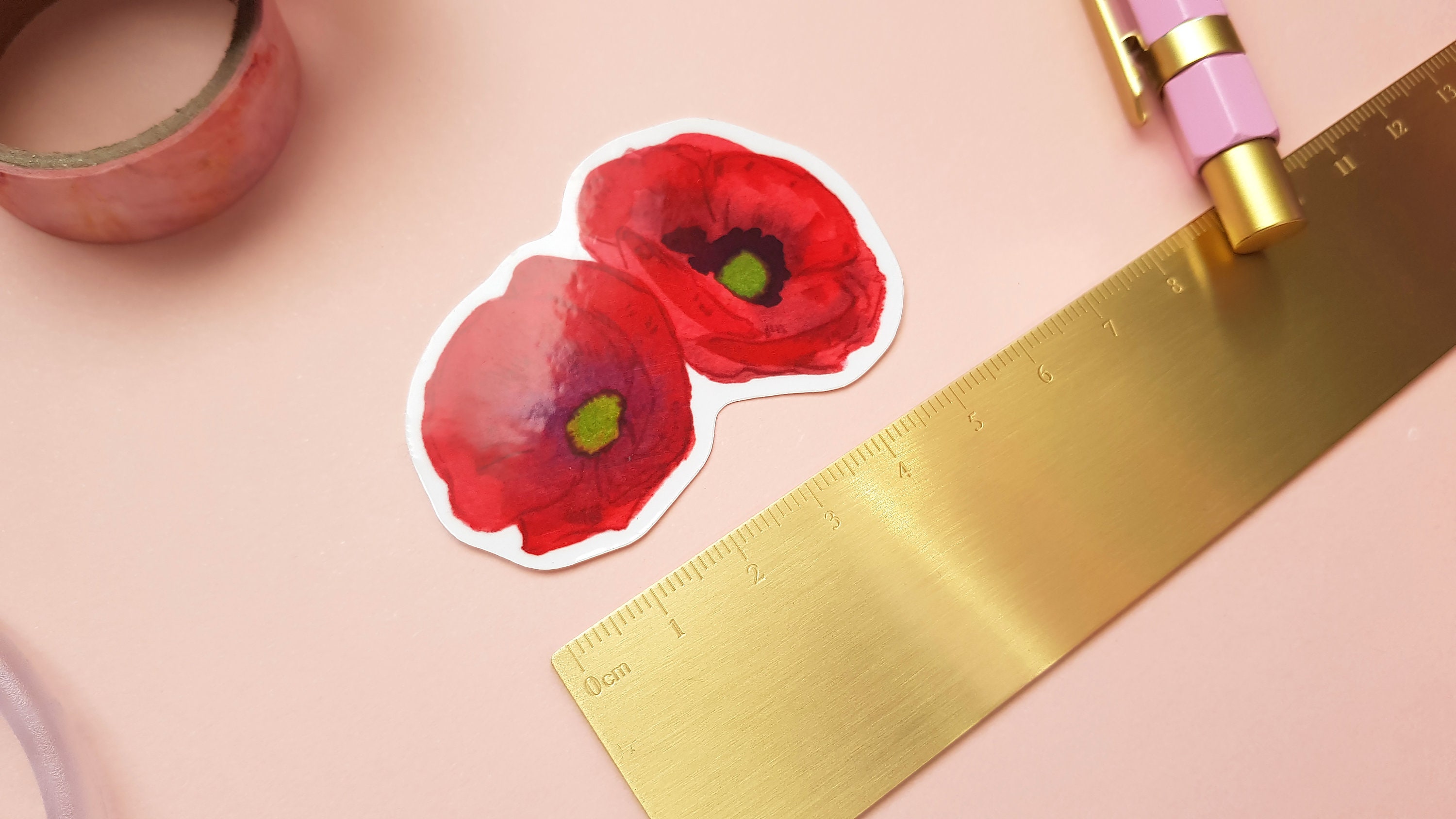 Vinyl Poppy Sticker // Glossy Finish // Decoration // Planner - Etsy UK