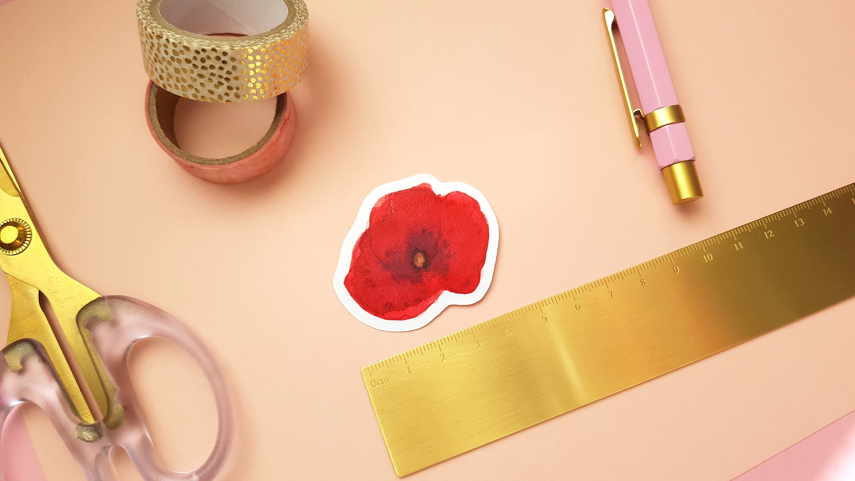 Vinyl Poppy Sticker // Glossy Finish // Decoration // Planner - Etsy UK