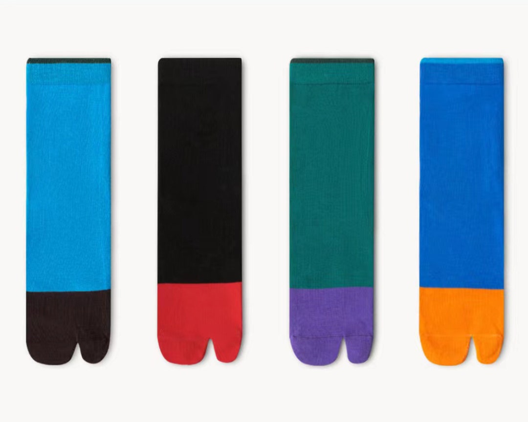 Color Tabi Socks,japanese Style, Unisex Split-toe, Tabi Cotton Socks ...