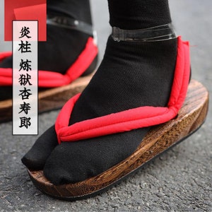 Geta Wooden Sandals Women Red Geisha Shoes Geta Tabi - Etsy