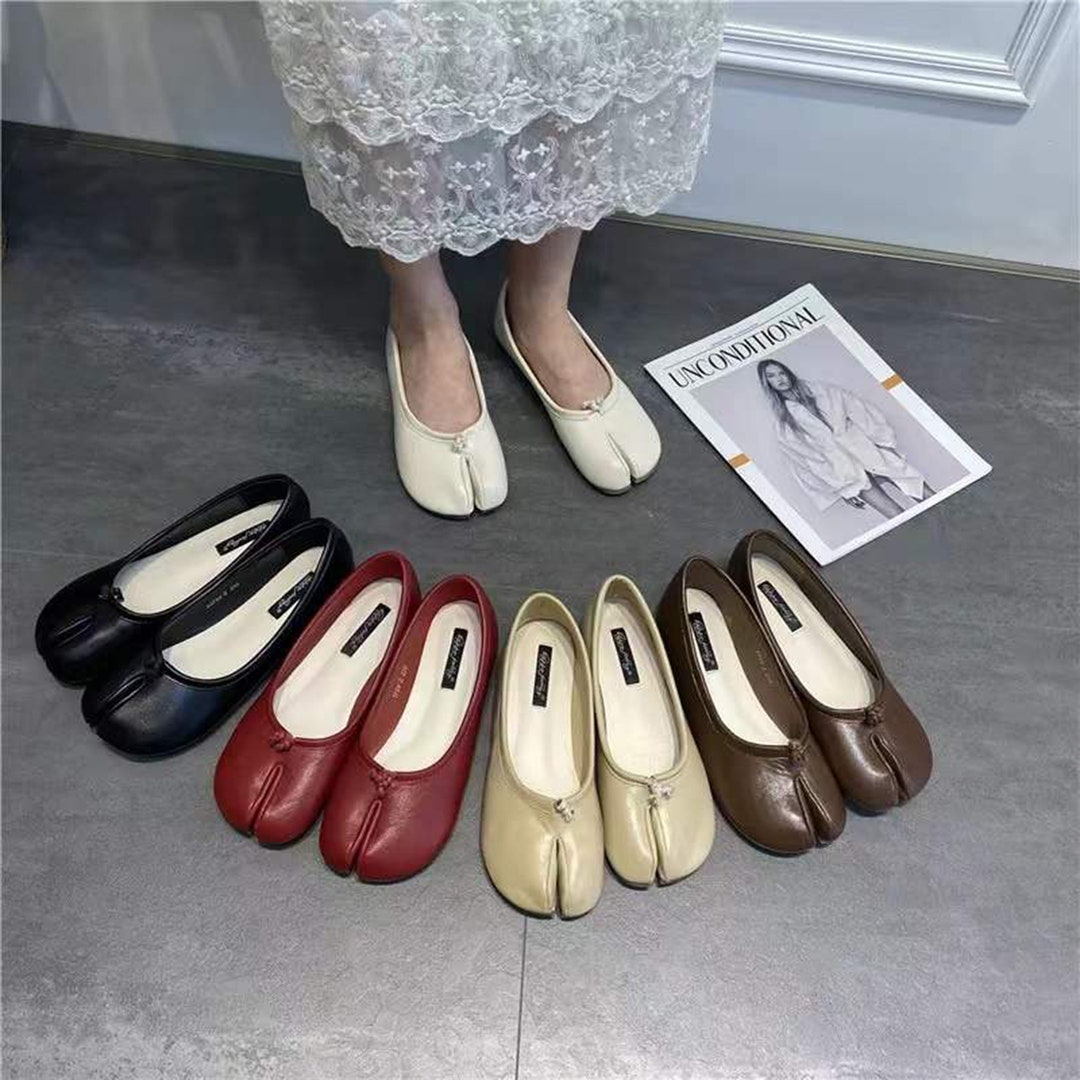 Tabi Split-toe Mary Jane Flats, Split Toe Mule Slippers, Tabi Flats ...