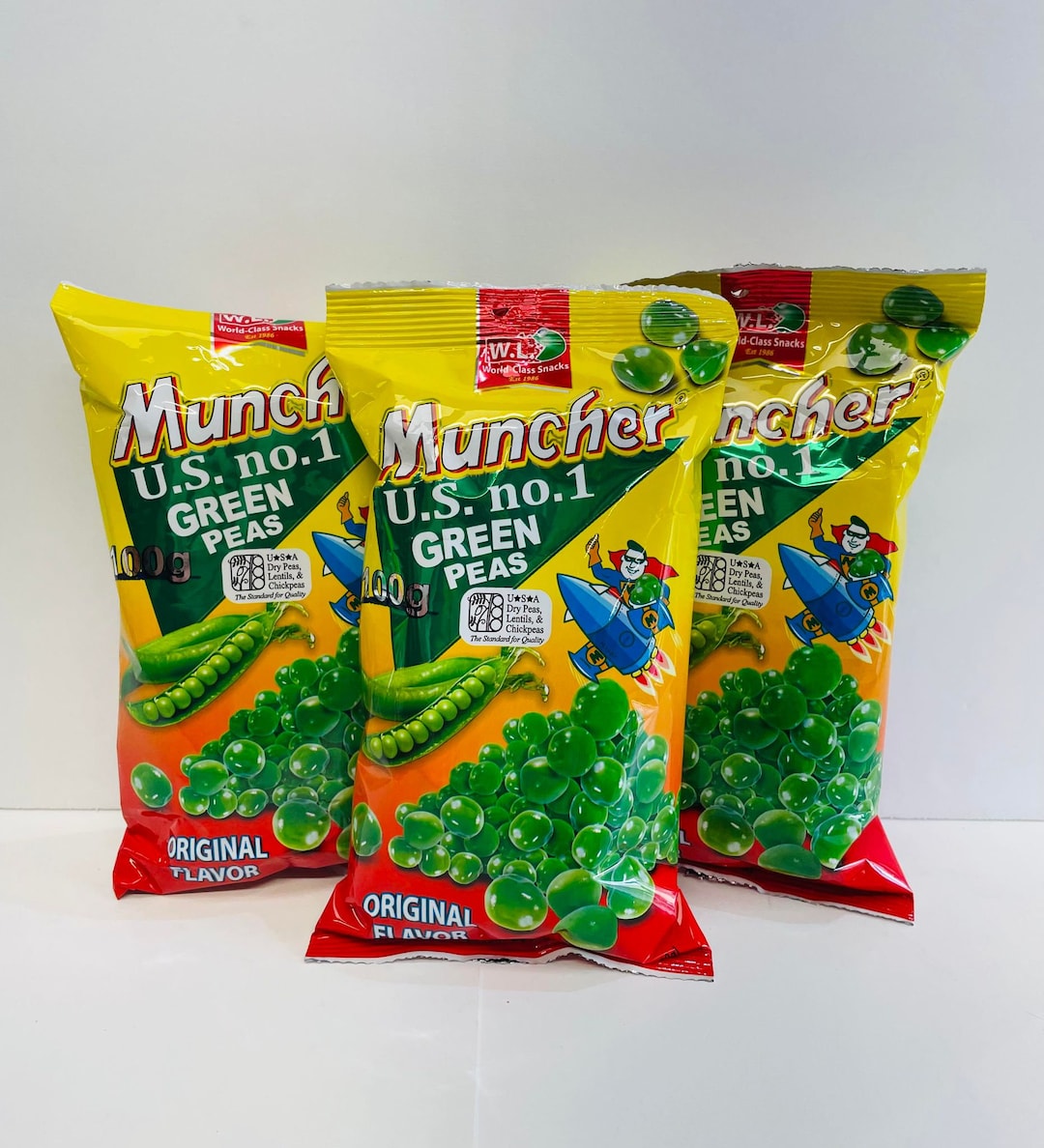 Muncher Green Peas 100 Grams X 10 Bags Prod of the Philippines - Etsy