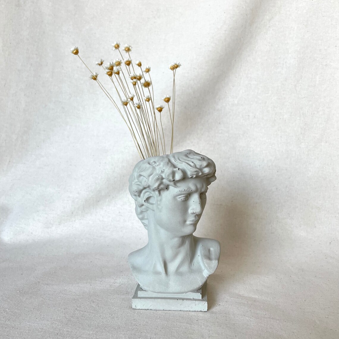 Concrete David Vase Statue Nordic Style David Head Holder - Etsy