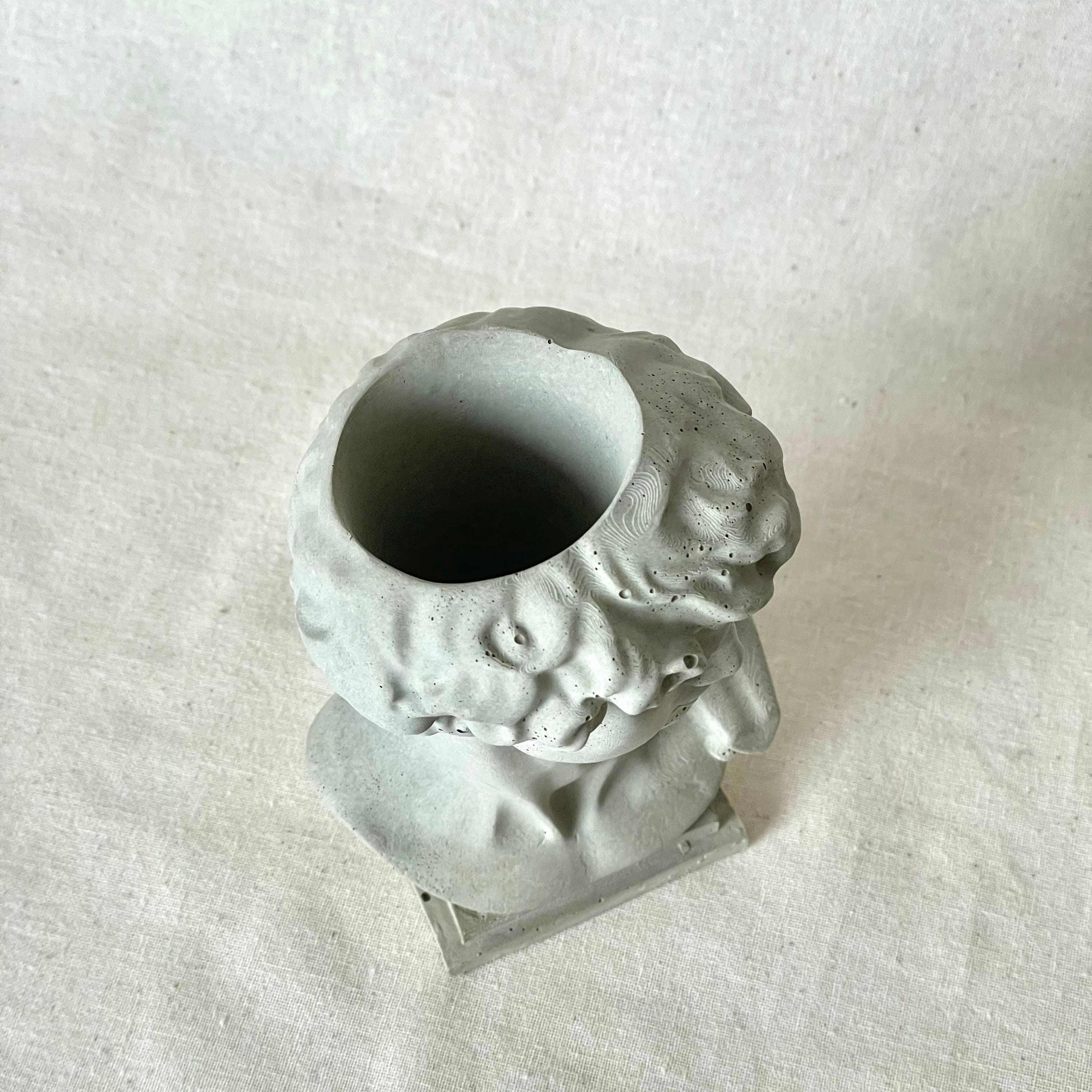 Concrete David Vase Statue Nordic Style David Head Holder - Etsy