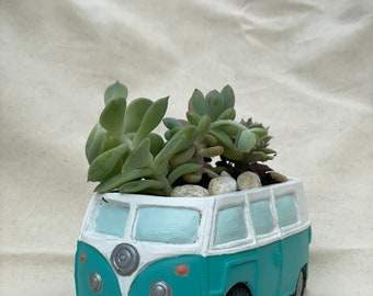 VW Bus Concrete Planter, Volkswagon Van Cement - Etsy