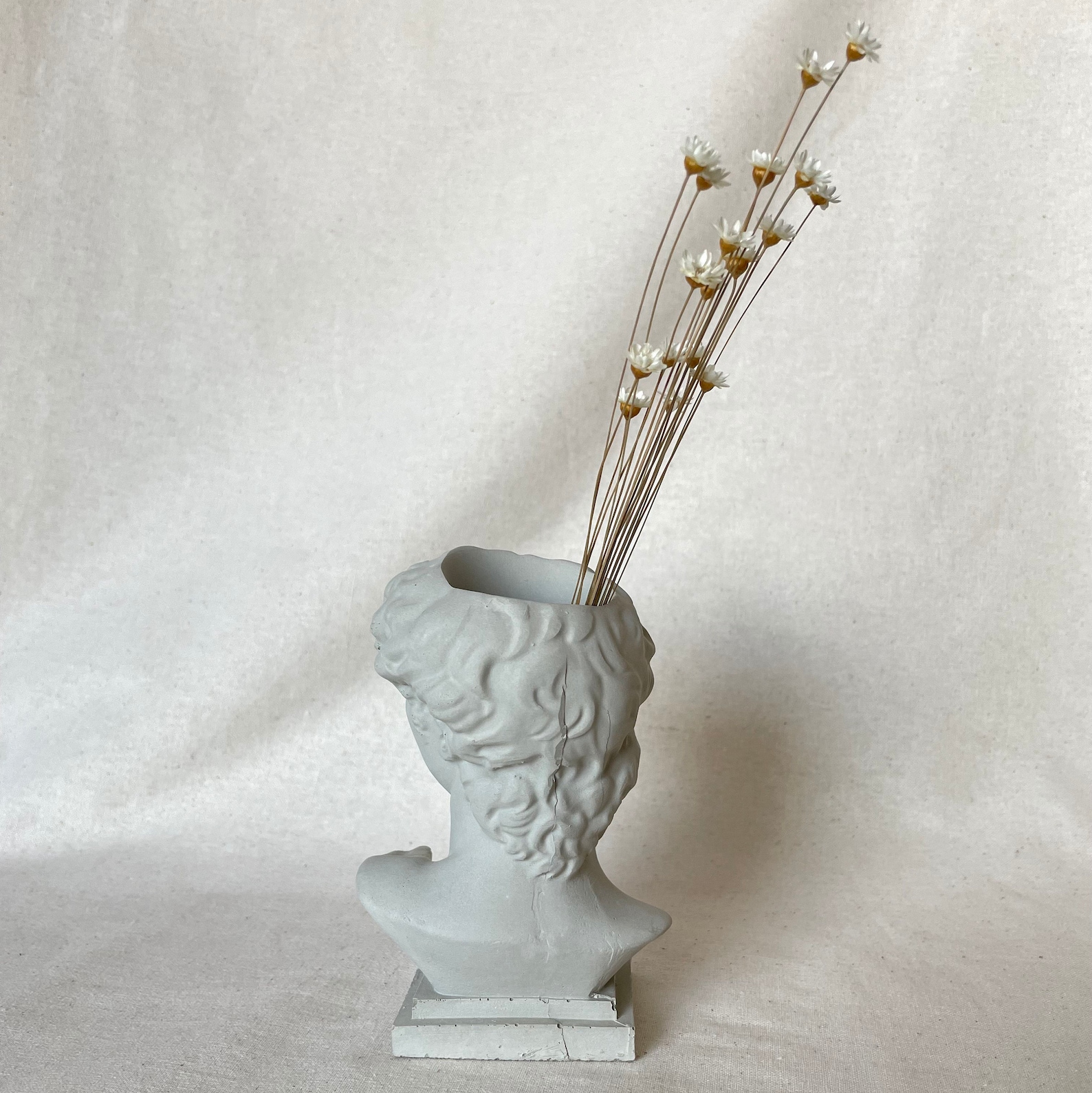 Concrete David Vase Statue Nordic Style David Head Holder Greek Statue ...