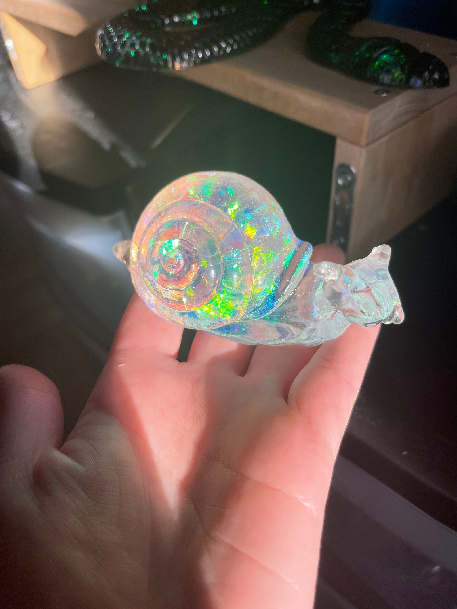 Aura Snail Gemstone Snail Paper Weight - Etsy