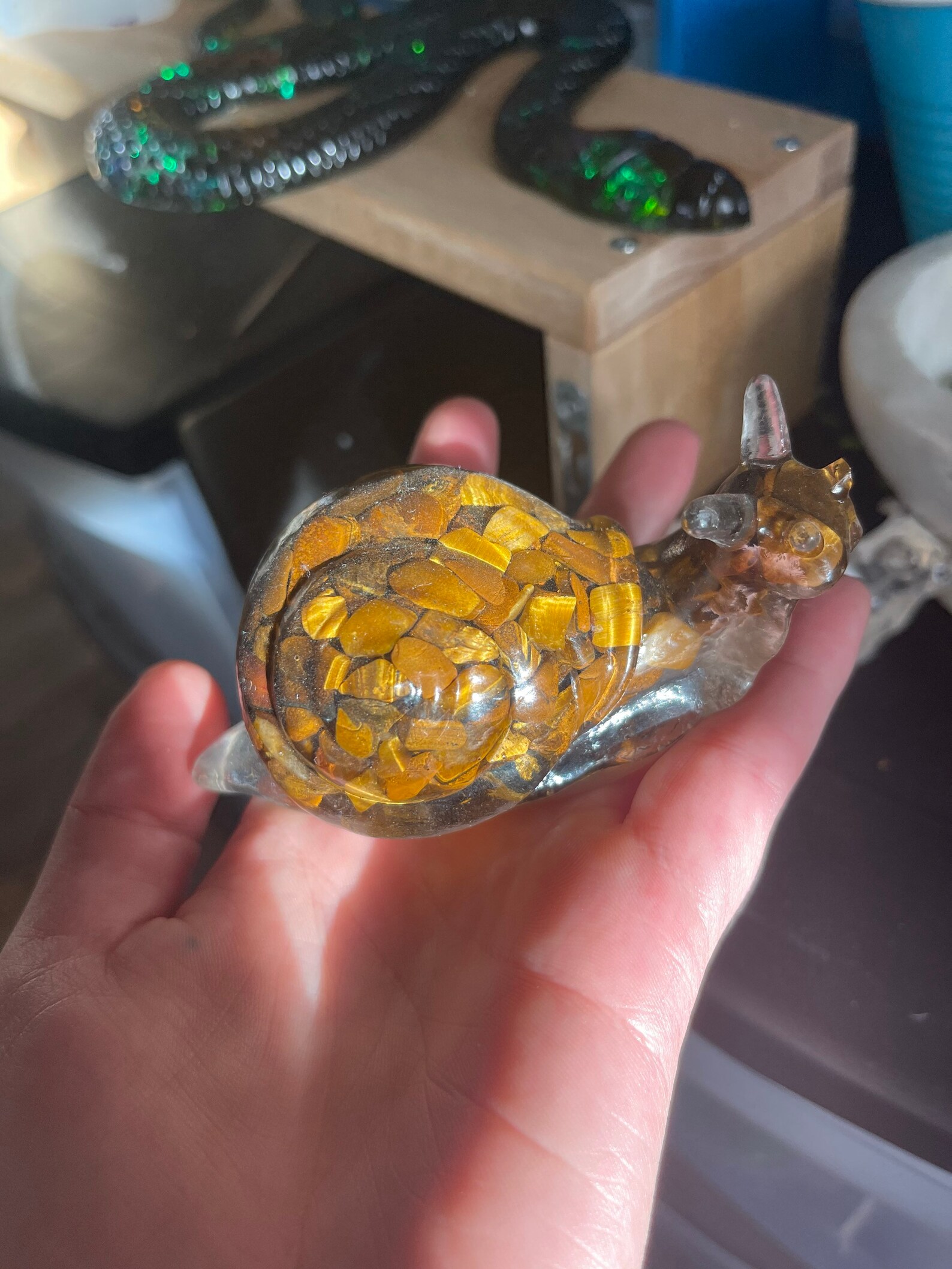 Aura Snail Gemstone Snail Paper Weight - Etsy