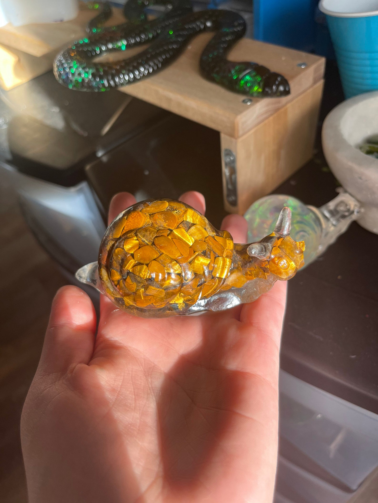 Aura Snail Gemstone Snail Paper Weight - Etsy