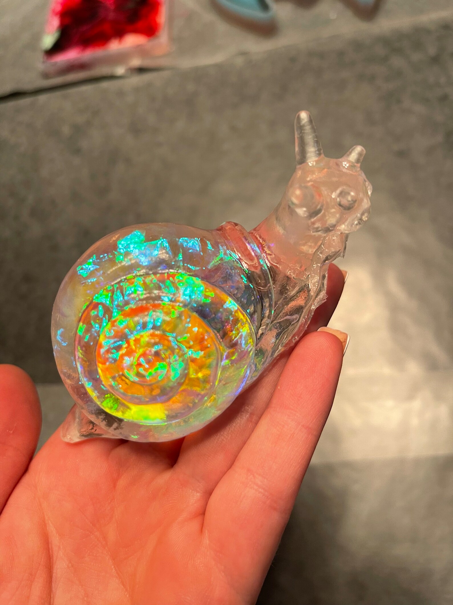 Aura Snail Gemstone Snail Paper Weight - Etsy