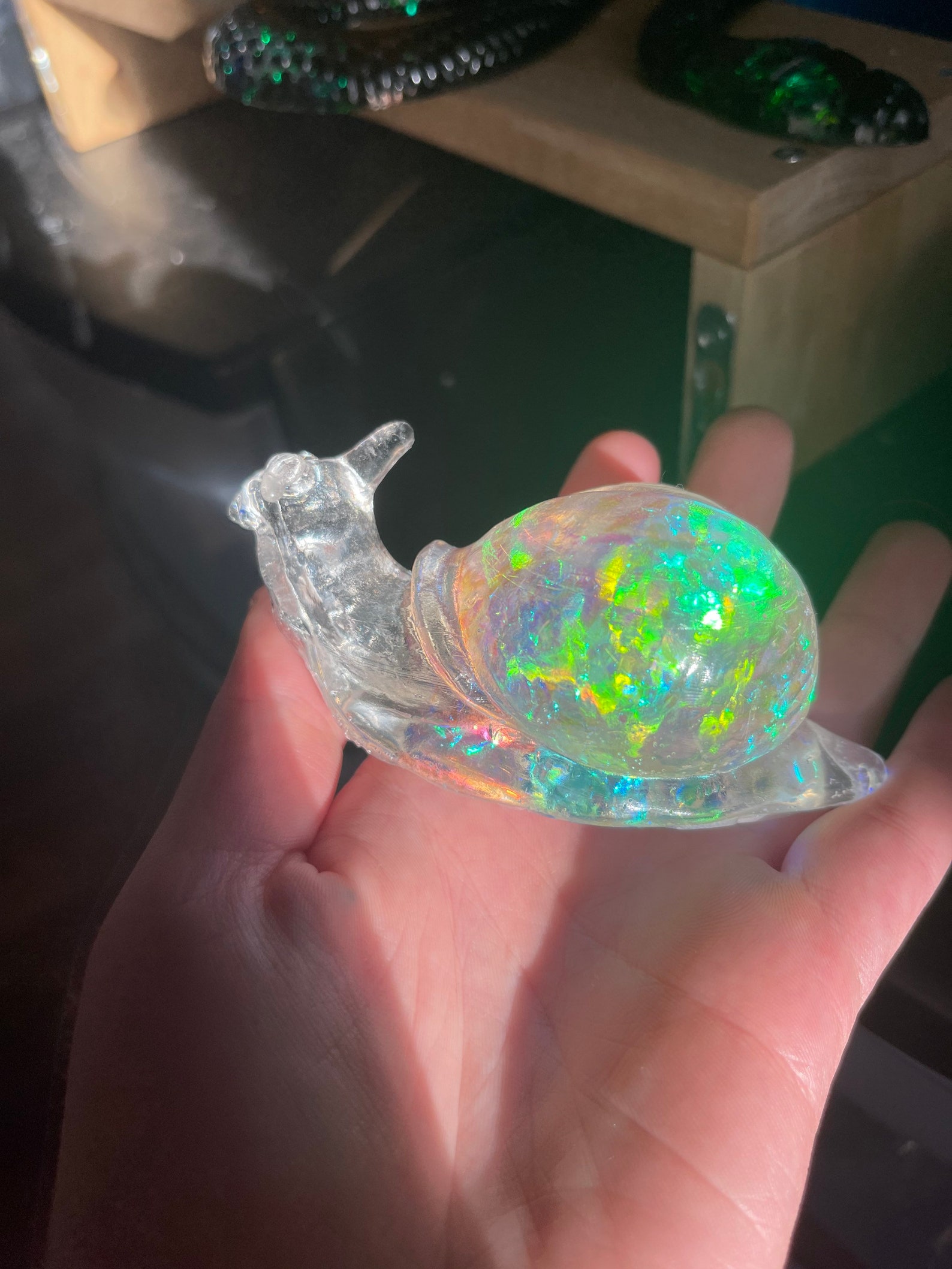 Aura Snail Gemstone Snail Paper Weight - Etsy