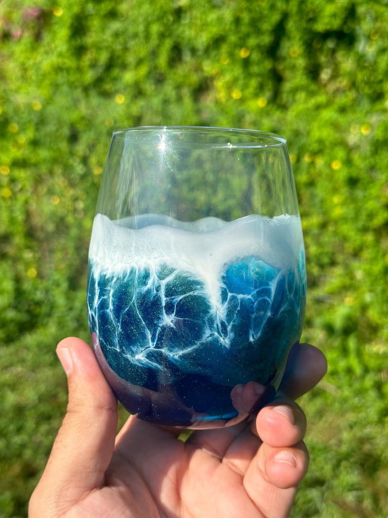 Ocean Resin Wine Glass - Etsy