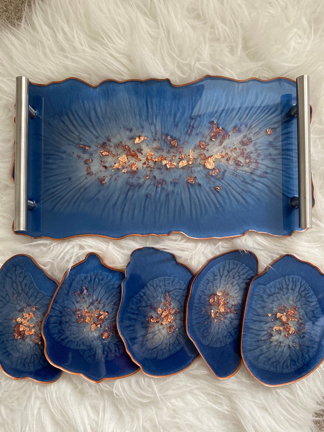 Customisable Resin Tray and Coaster Set - Etsy