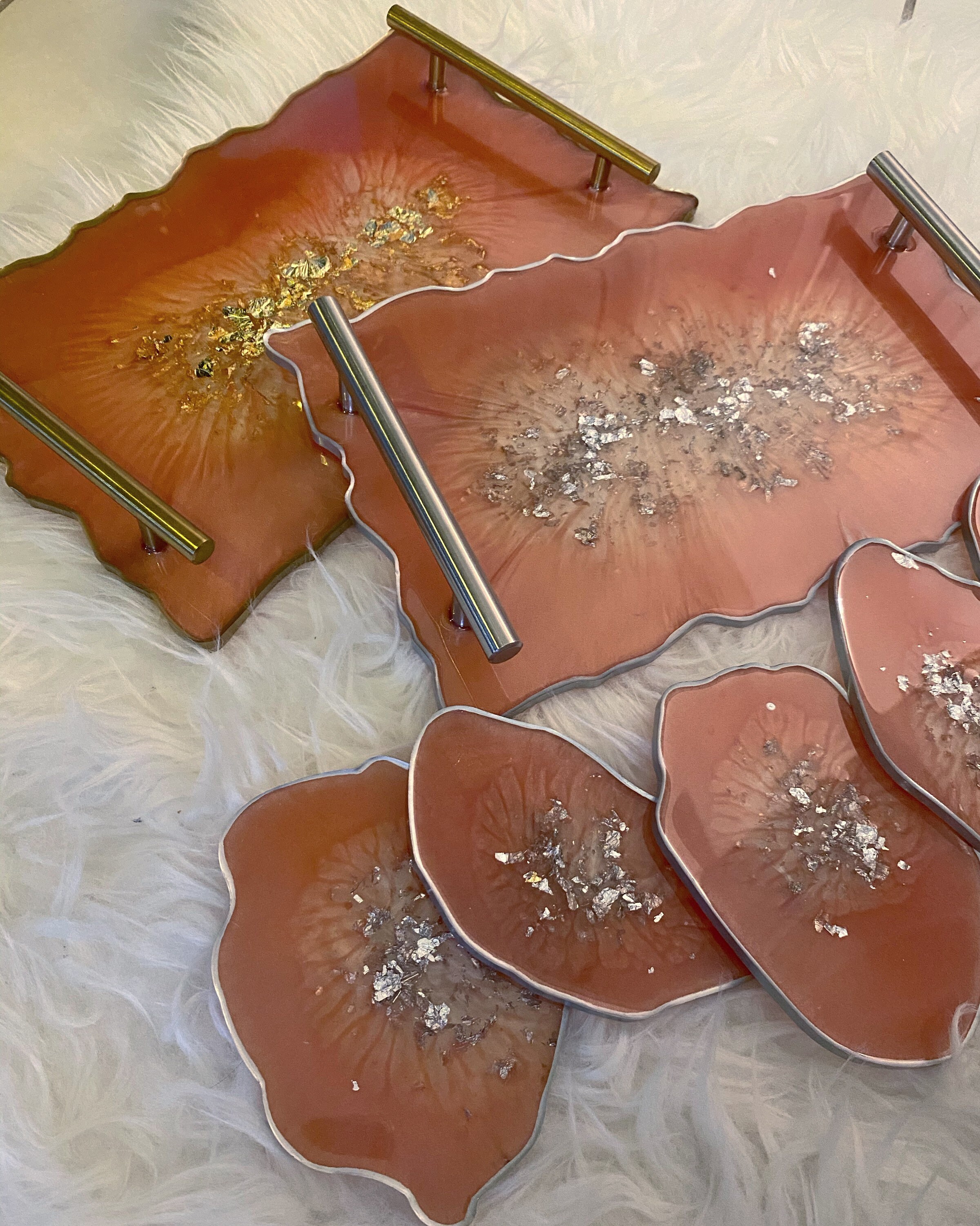 Customisable Resin Tray and Coaster Set - Etsy