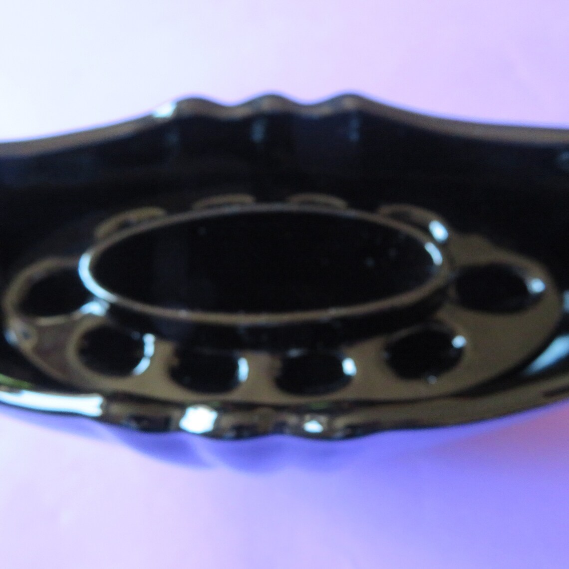 Bagley Black Glass Vase/bowl in the Bristol Pattern 3145 Produced From ...