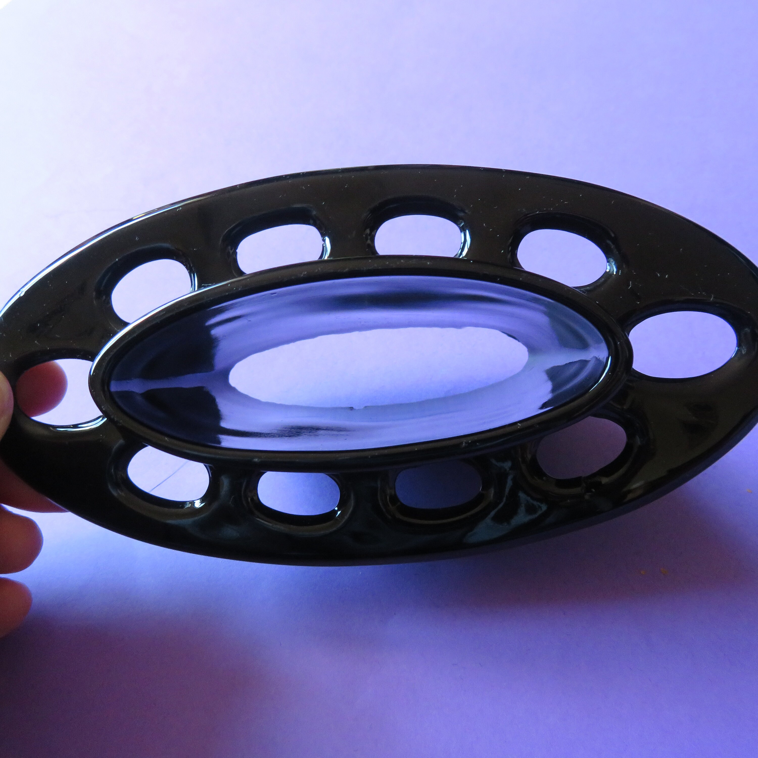 Bagley Black Glass Vase/bowl in the Bristol Pattern 3145 Produced From ...