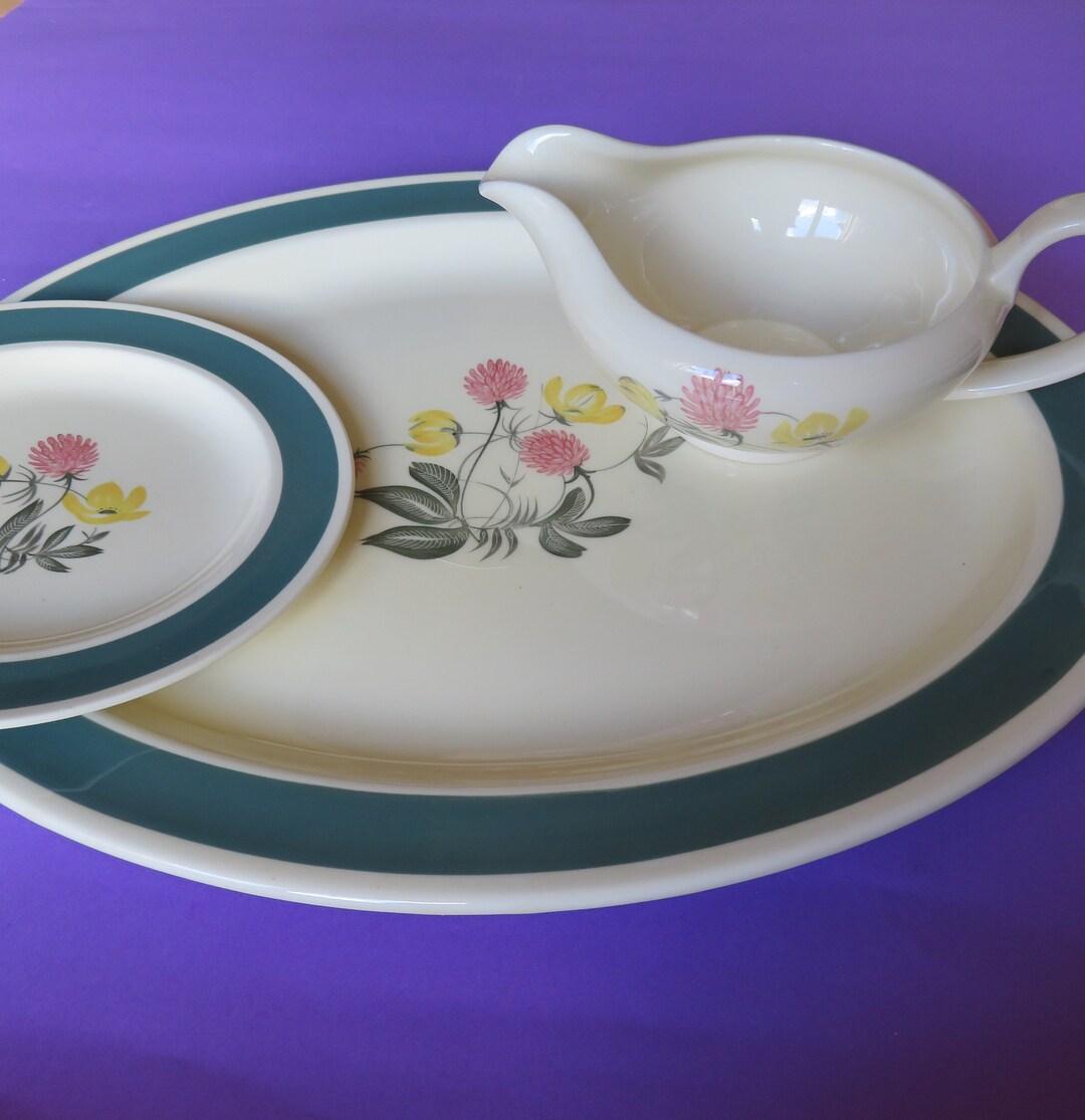 Susie Cooper Meadow Sweet 2370 Pattern 1958 Gravy Boat and 7 Side ...