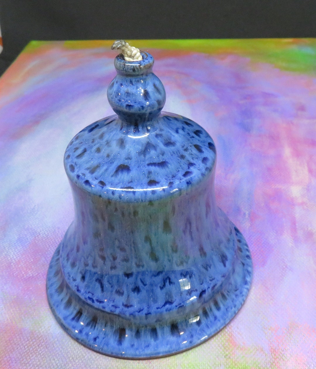 Bolingey Studio Pottery Bell in Shades of Blue, Handmade in a Small ...