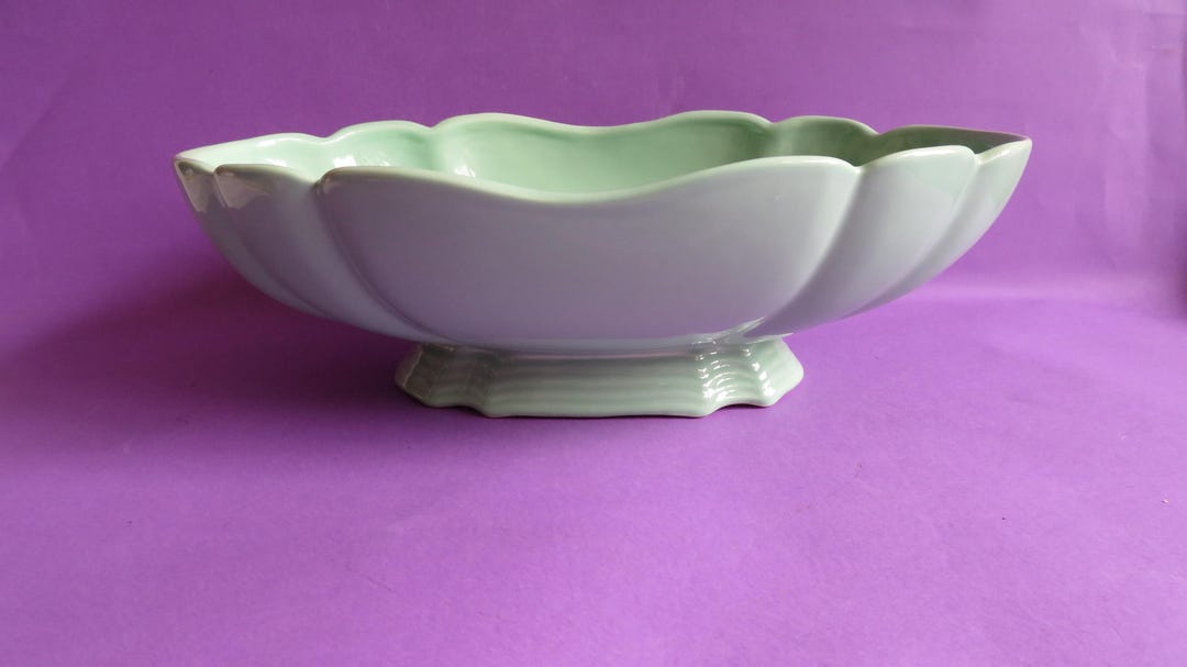 Rare Irish Arklow Pottery 11" Bowl/planter From 1960s, With Scalloped ...