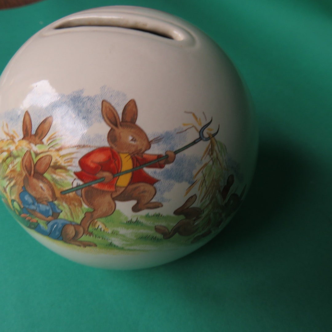 Royal Doulton Bunnykins Spherical Money Box Featuring Rabbit Characters ...
