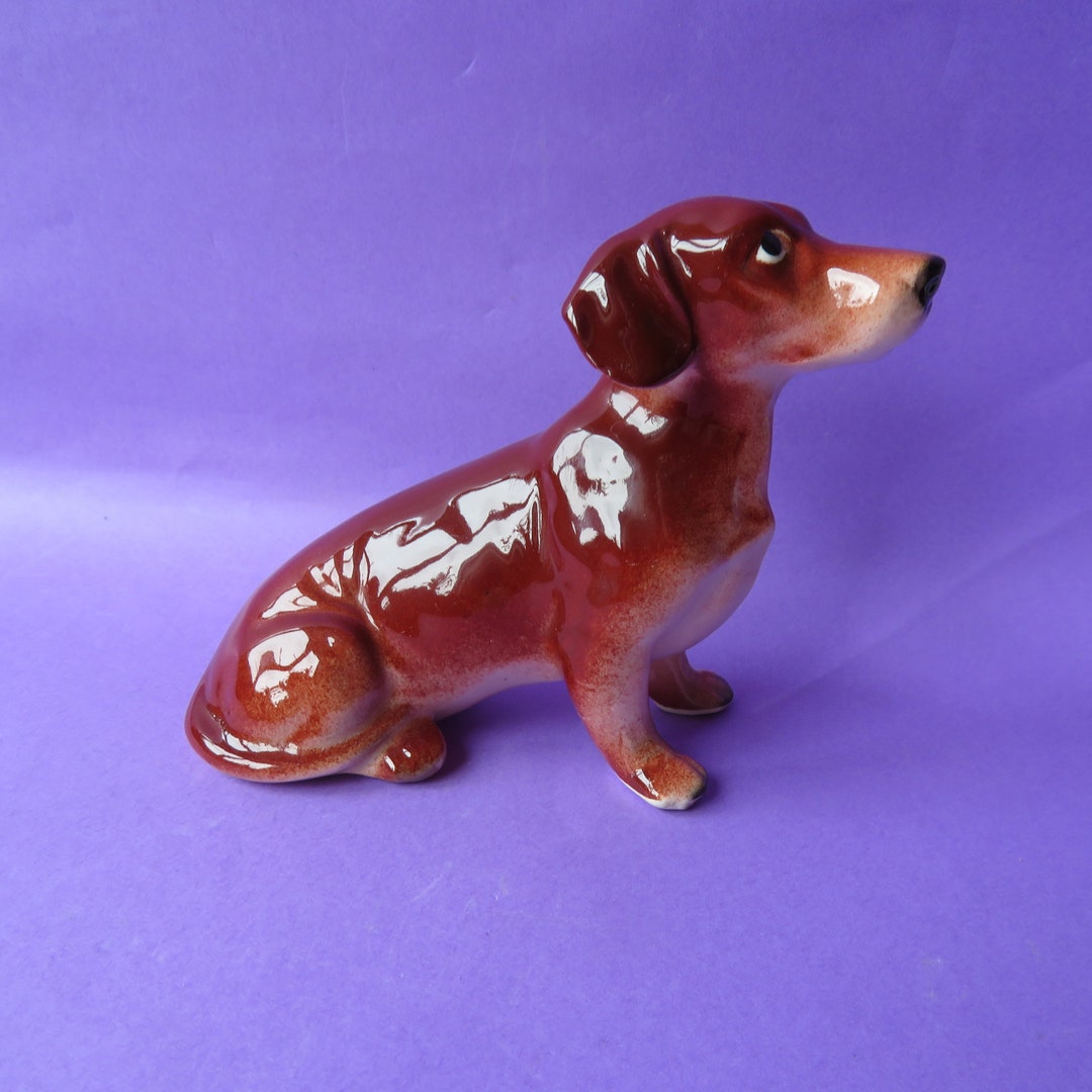 Vintage Dachshund/weiner 3" Porcelain Figurine, Cute Doggy Figurine ...