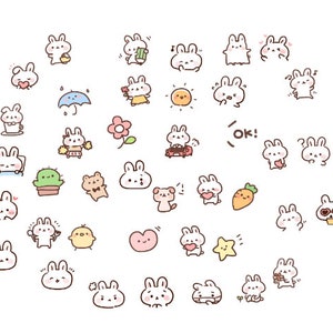 Cute Bunny Pack |cute Digital Sticker Pack |bunny Stickers | Download ...