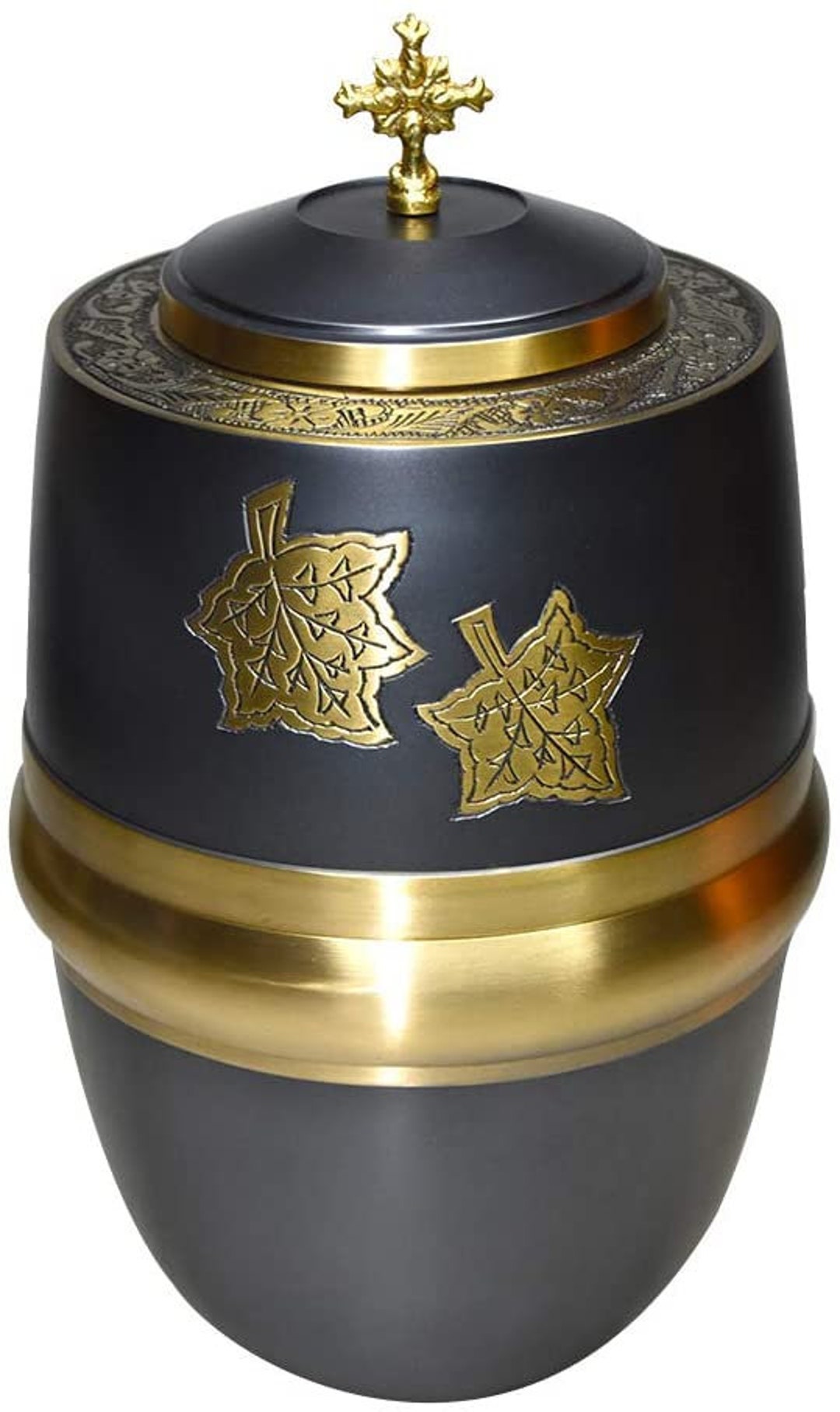 Catholic Urn for Human Ashes With Beauty Engraving Leaves - Etsy