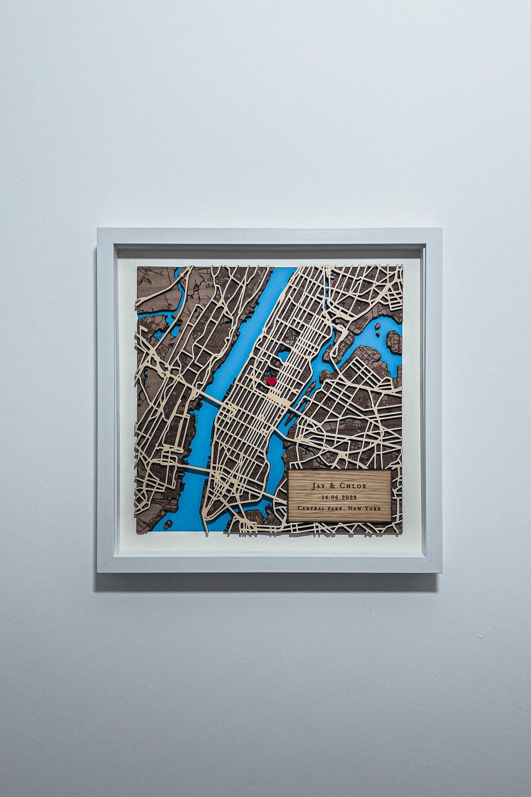 Personalized Laser-cut City Map Custom Topographic Wall Art Wedding or ...