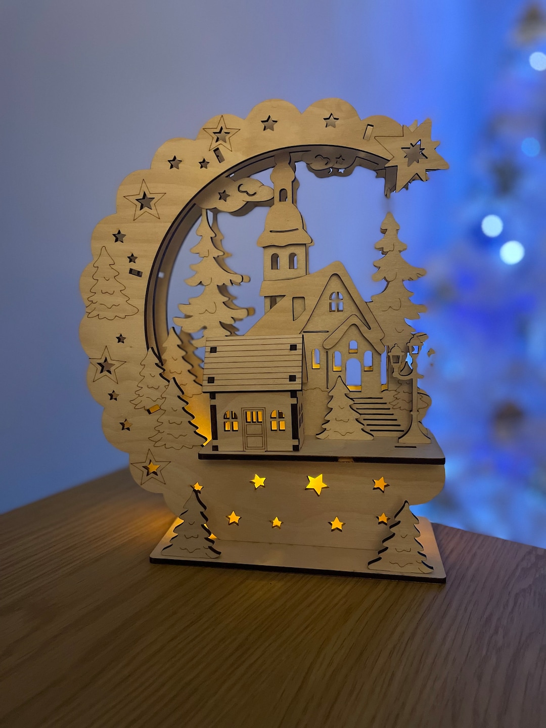 Wooden Light up Christmas Arch 3D Decoration Gift for - Etsy UK