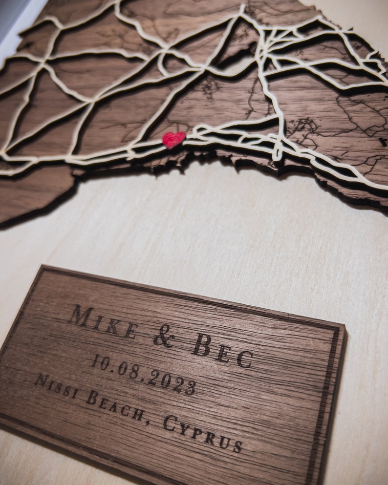 Custom City Map Personalised Laser-cut Map Topographic Wall - Etsy